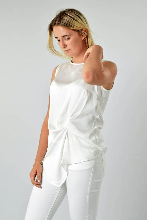 home tops secret label twist front sleeveless blouse