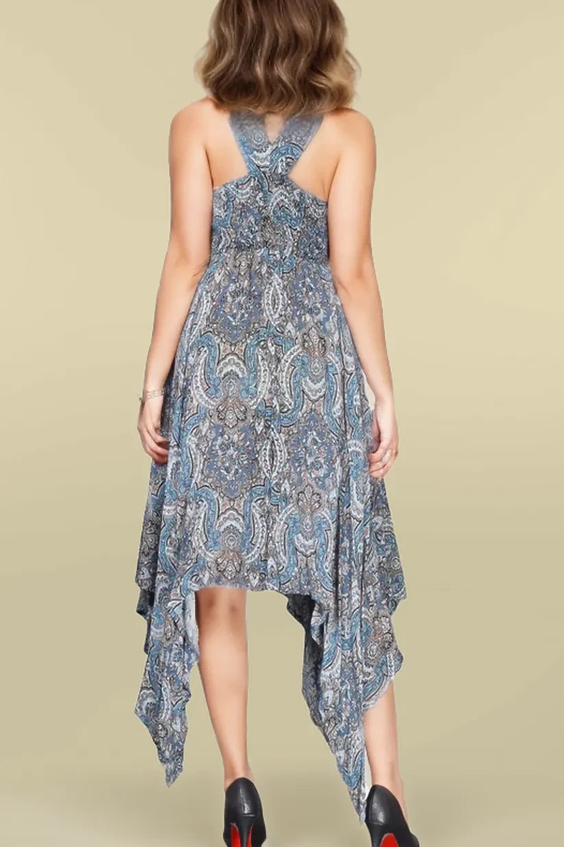 Diva Black Border Print Hanky Hem Dress14 – Secret Label