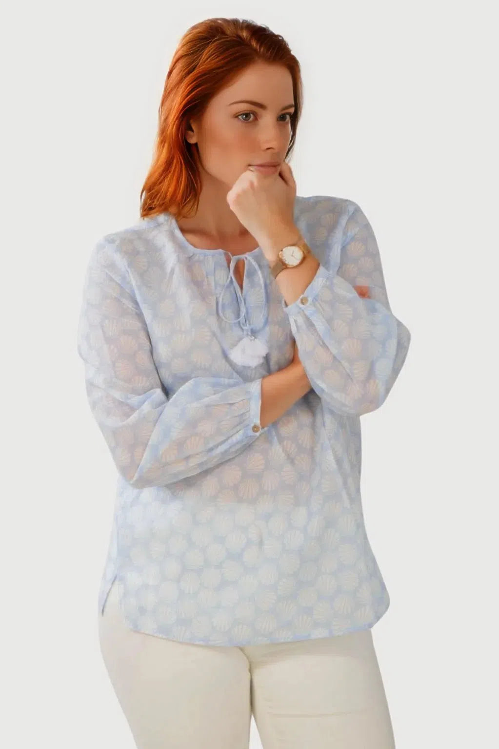 Print Tassle Tie Blouse – Secret Label