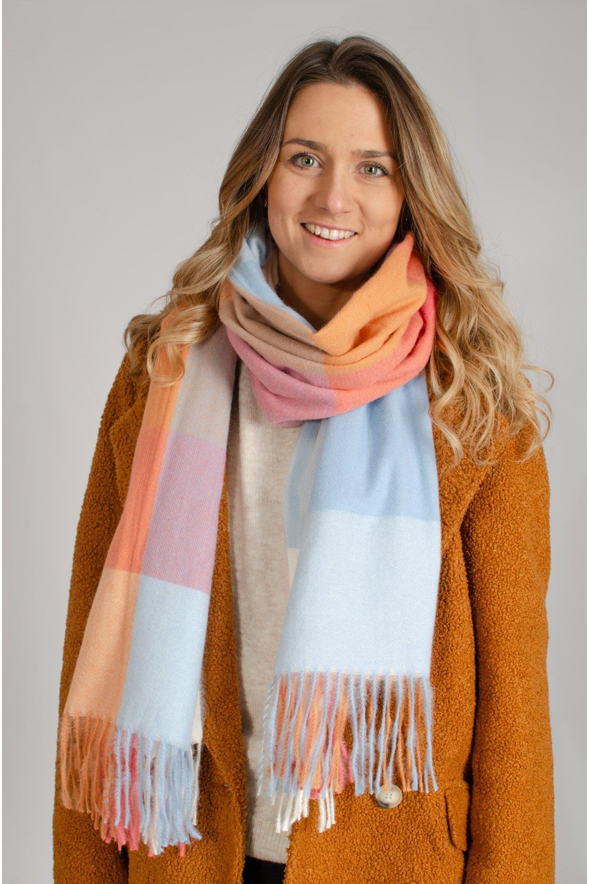 Wool Blend Check Scarf – Secret Label
