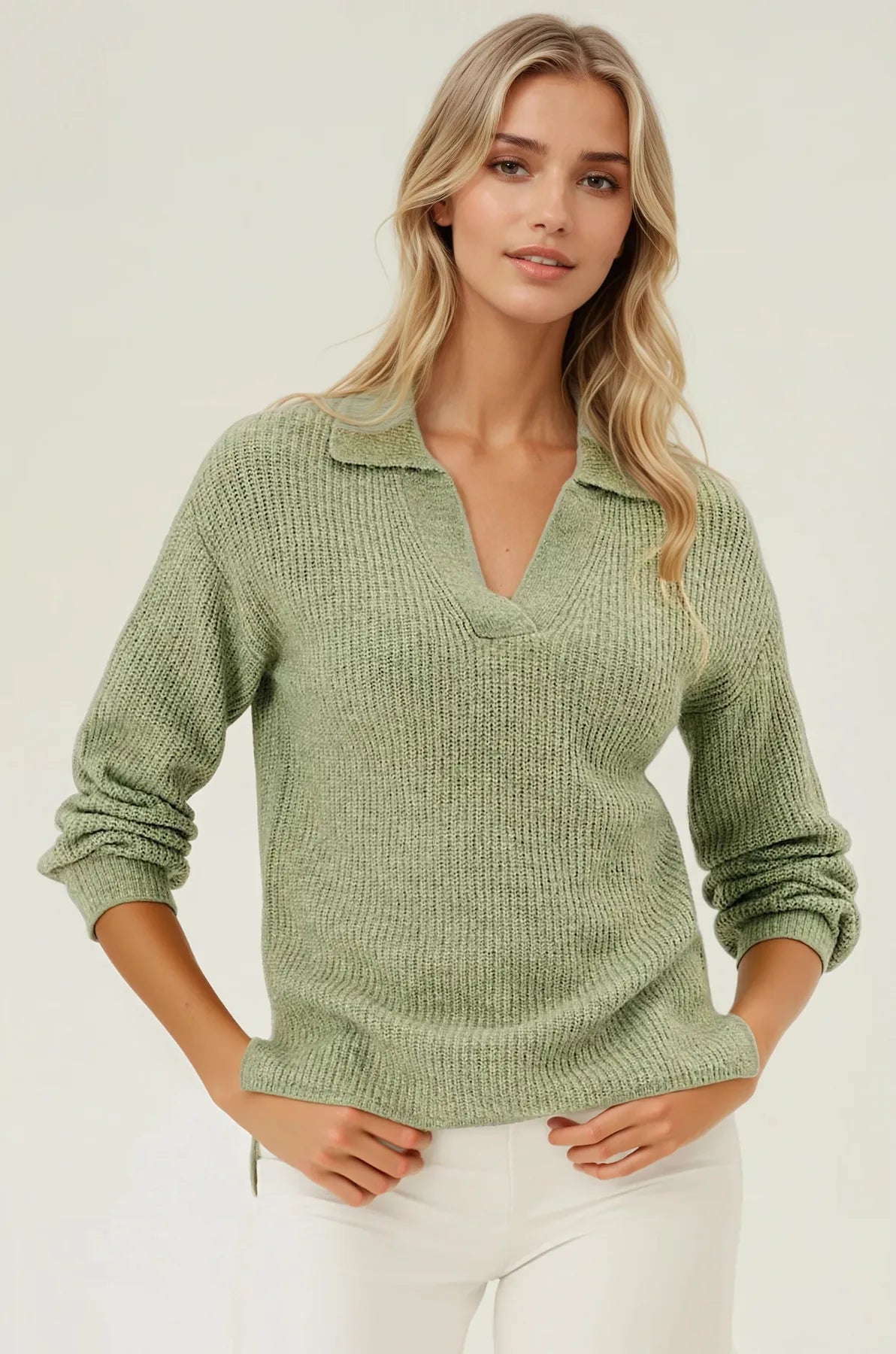 Collared Ribbed Jumper with Side Splits – Secret Label