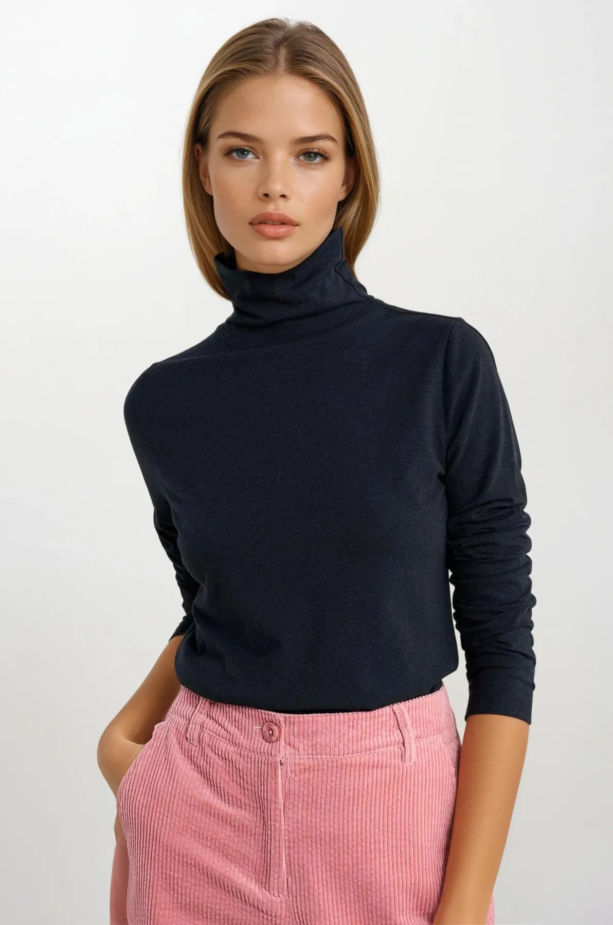 Organic Cotton Roll Neck Top – Secret Label