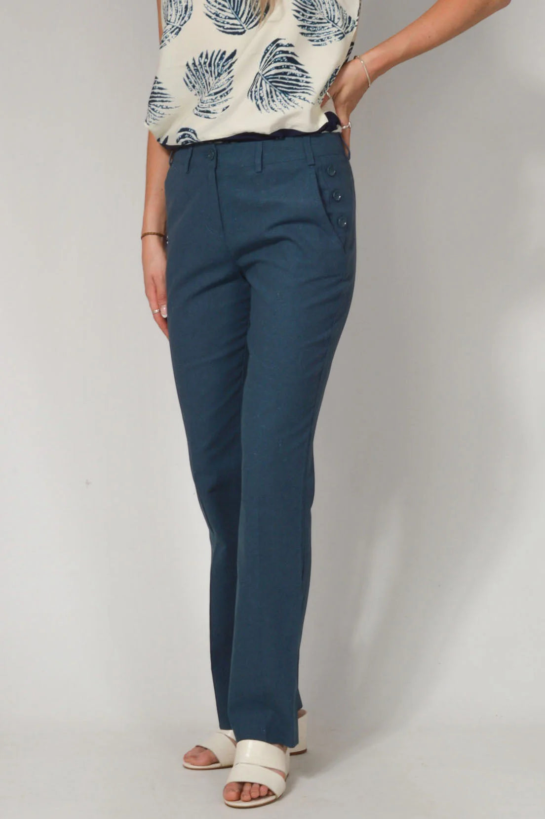 Orsay Button Side Linen Blend Trousers – Secret Label